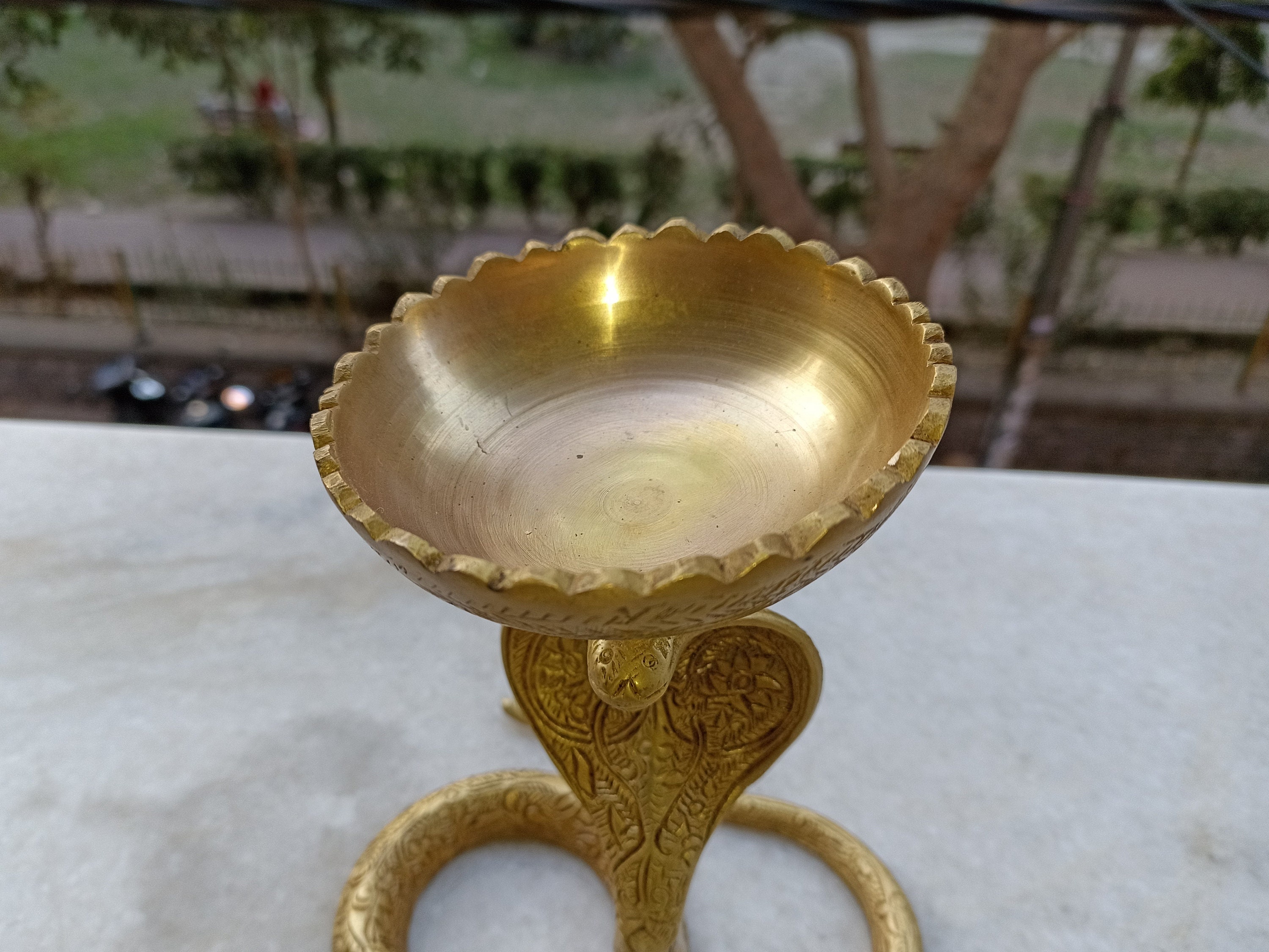 Reptile Serpent Idol Oil Lamp Brass Python Snake Statue Diya Lamp ...