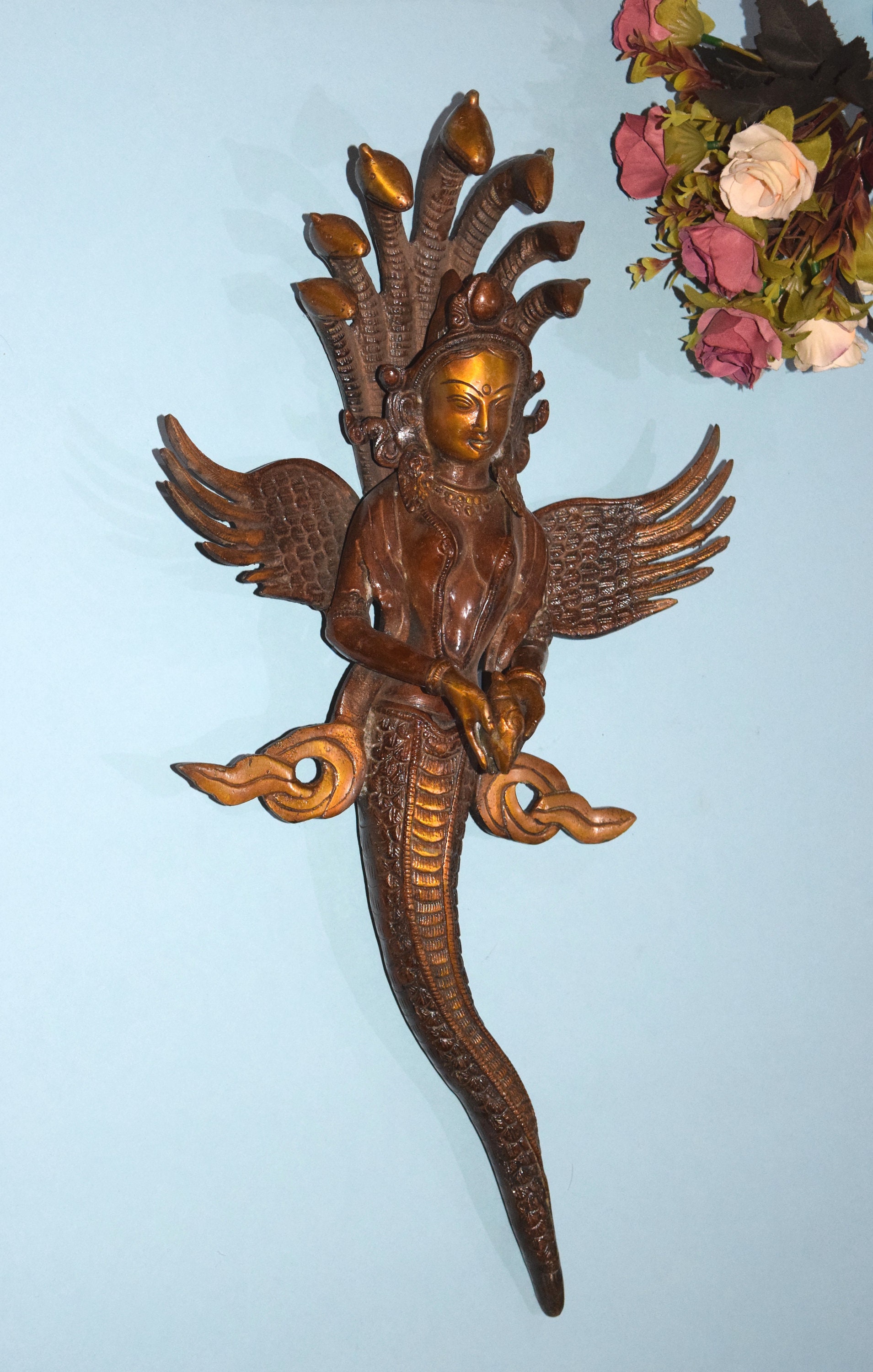 19'' Inches Snake Lady Brass Wall Decor Statue - Etsy