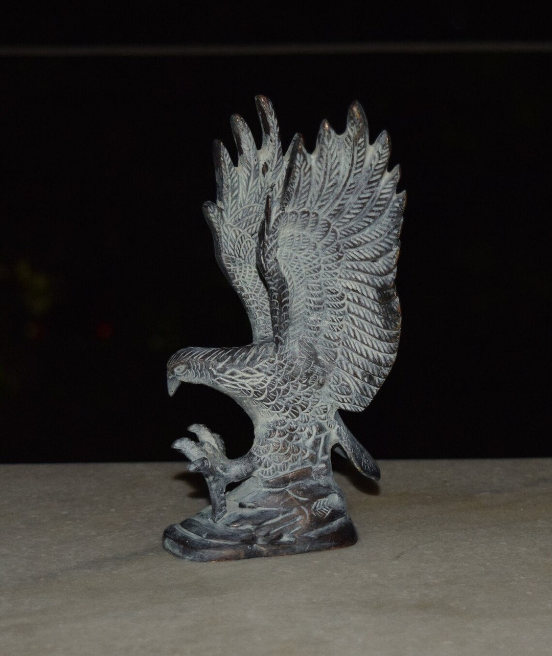 Brass Eagle Sculpture 7.5'' Inches Showpiece Decor | Falcon Bird Statue ...