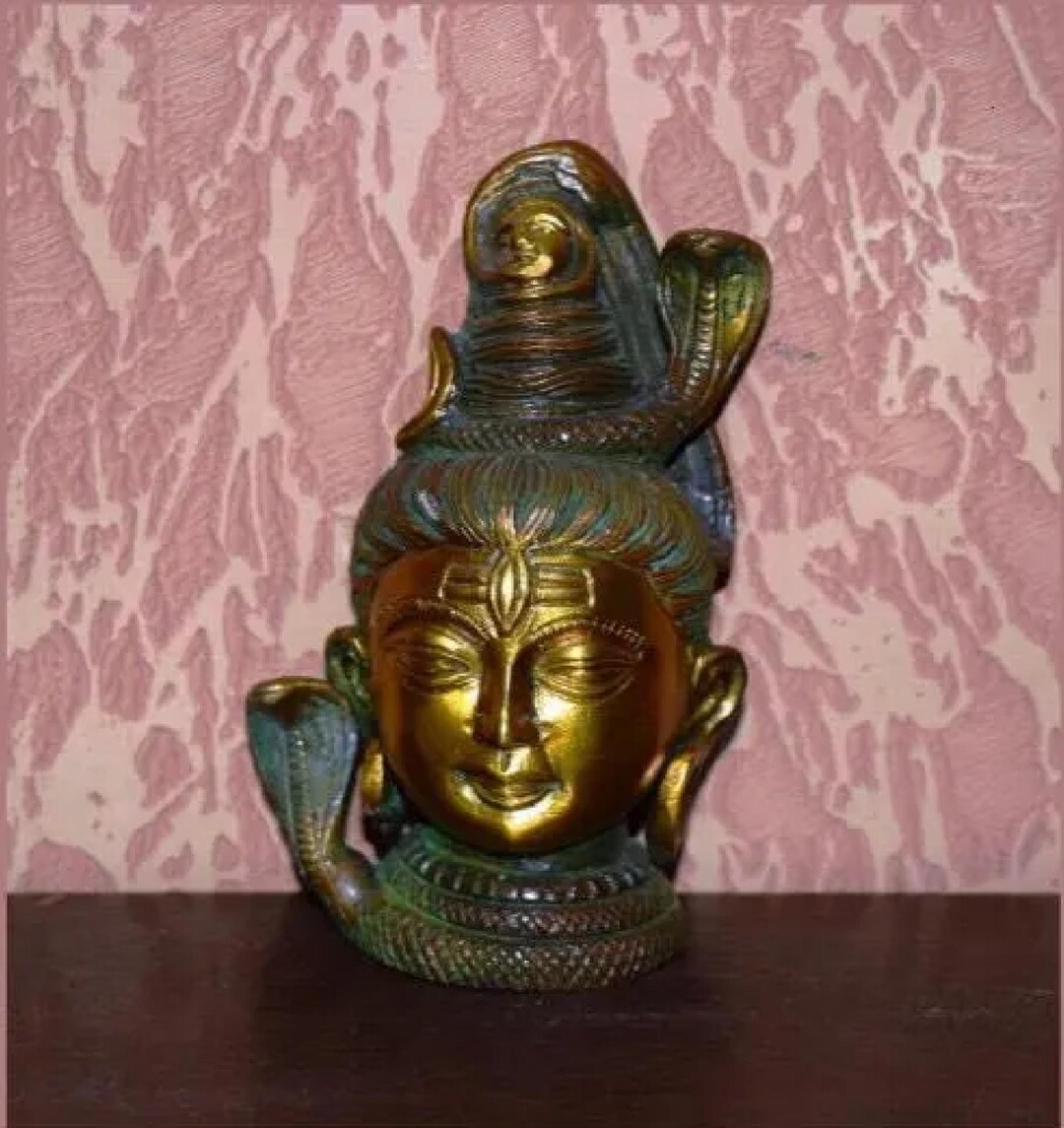 6" Inches Hinduism Shiva Head Statue | Brass Religious Statuary - Etsy