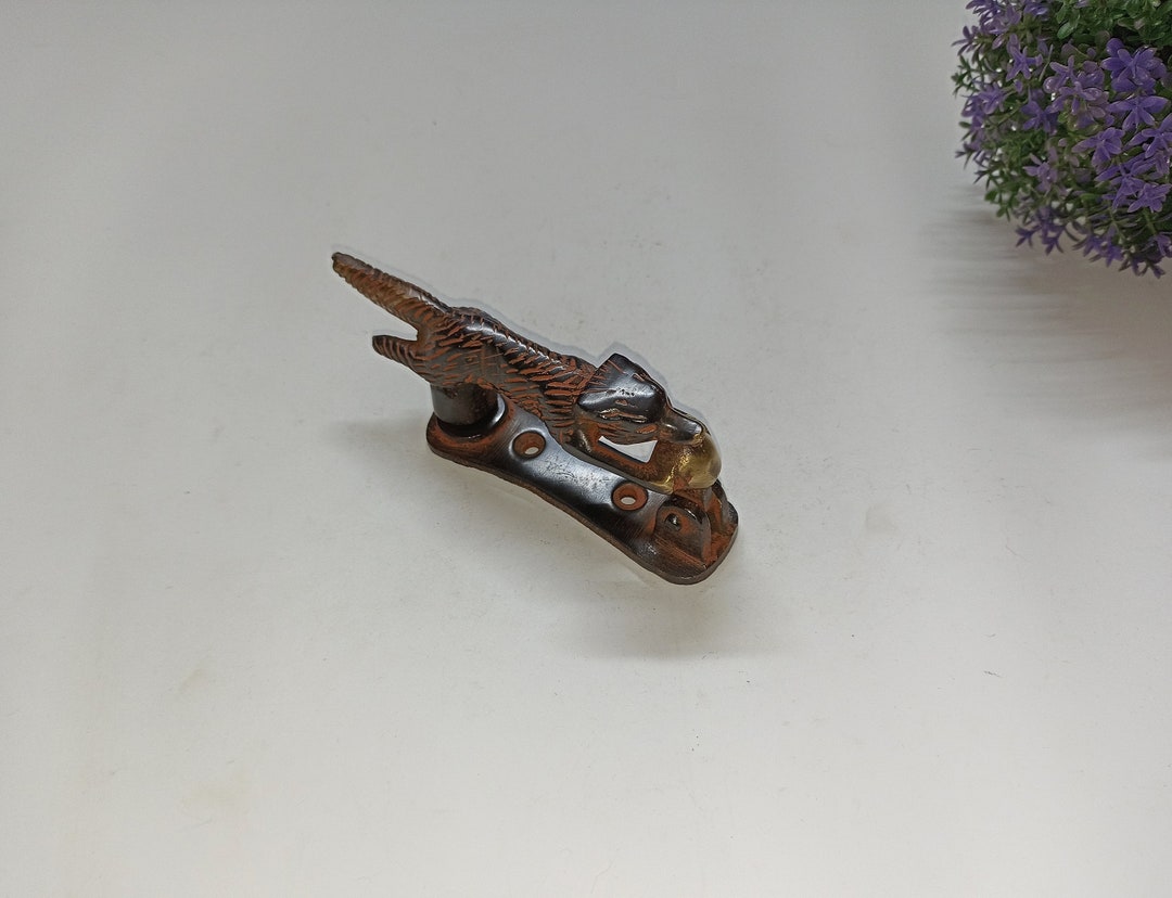 Crouching Wolf Shape Gate Ring Bell | Brass Fox Inspired Cottage Door ...