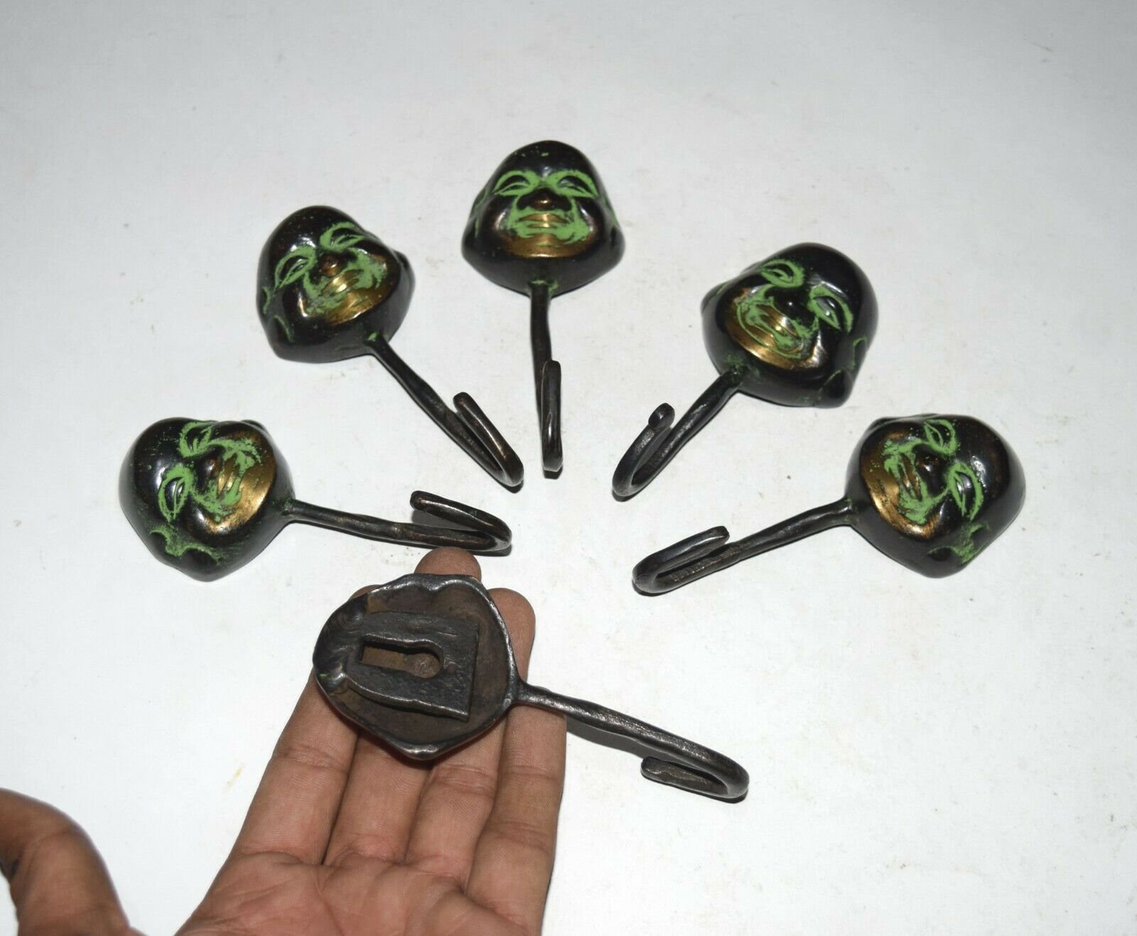 Smiley Face Hook Set of 06 Wall Hooks Brass Laughing Buddha - Etsy