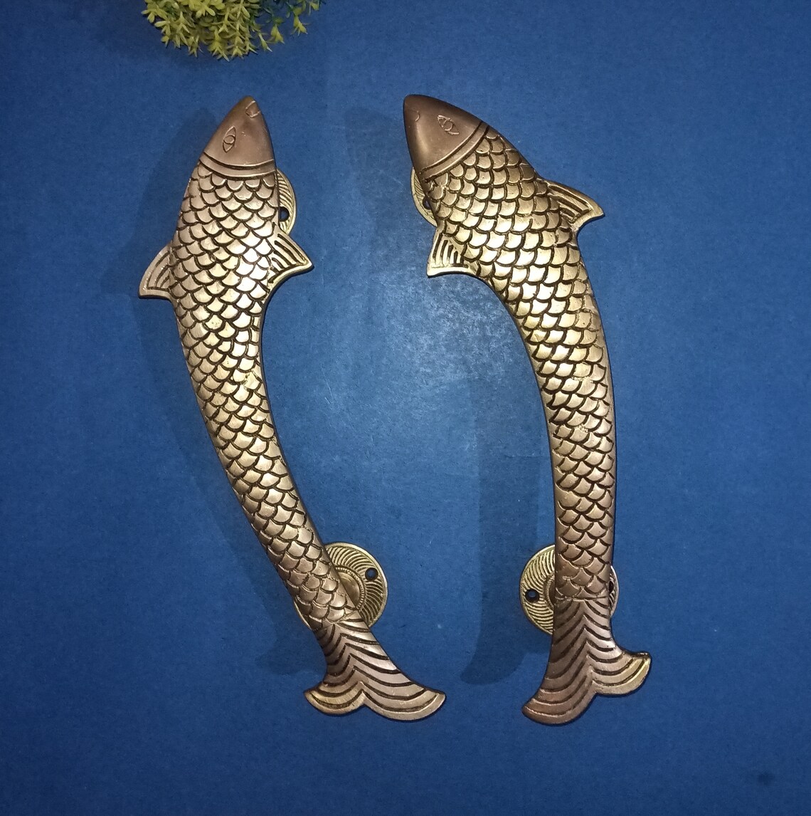 Marine Fish Theme Door Pull Set | Brass Tuna Fish Door Handle for ...