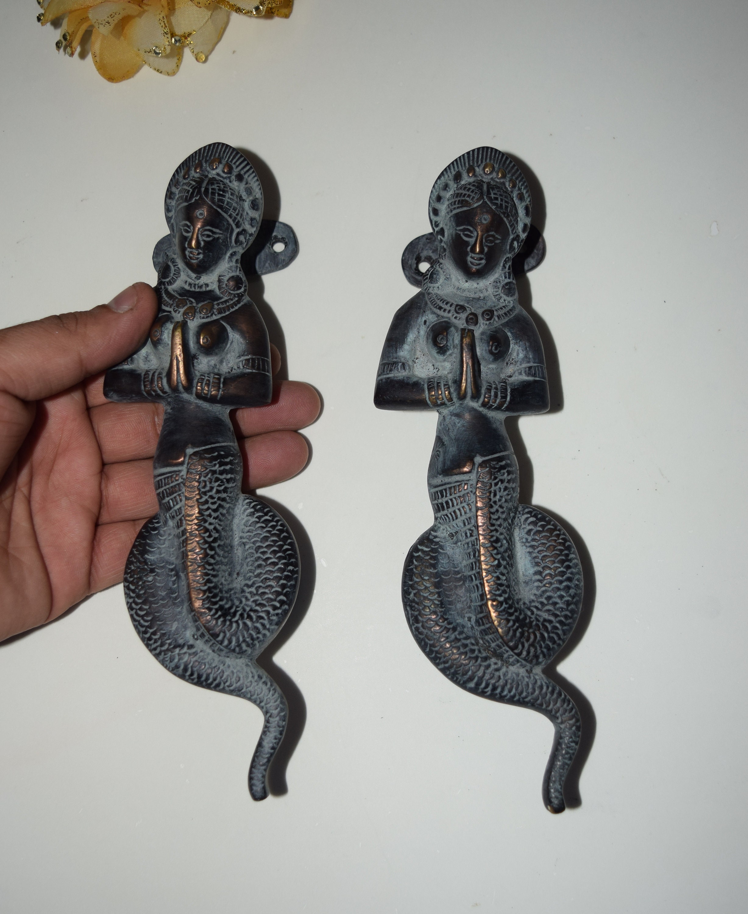 Mermaid Shape Naag Kanya Door Pull Snake Goddess Antique - Etsy