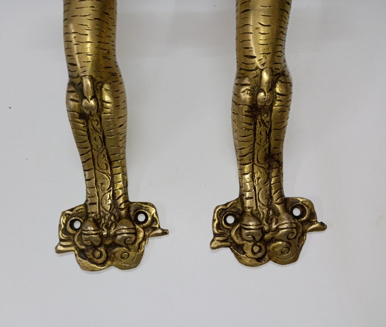 Jumping Tiger Shape Main Gate Handles Brass Leaping Jaguar Design Door ...