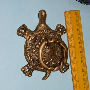 Brass Sea Turtle Door Knocker 6'' Inches Door Hanger Nautical Amphibian ...
