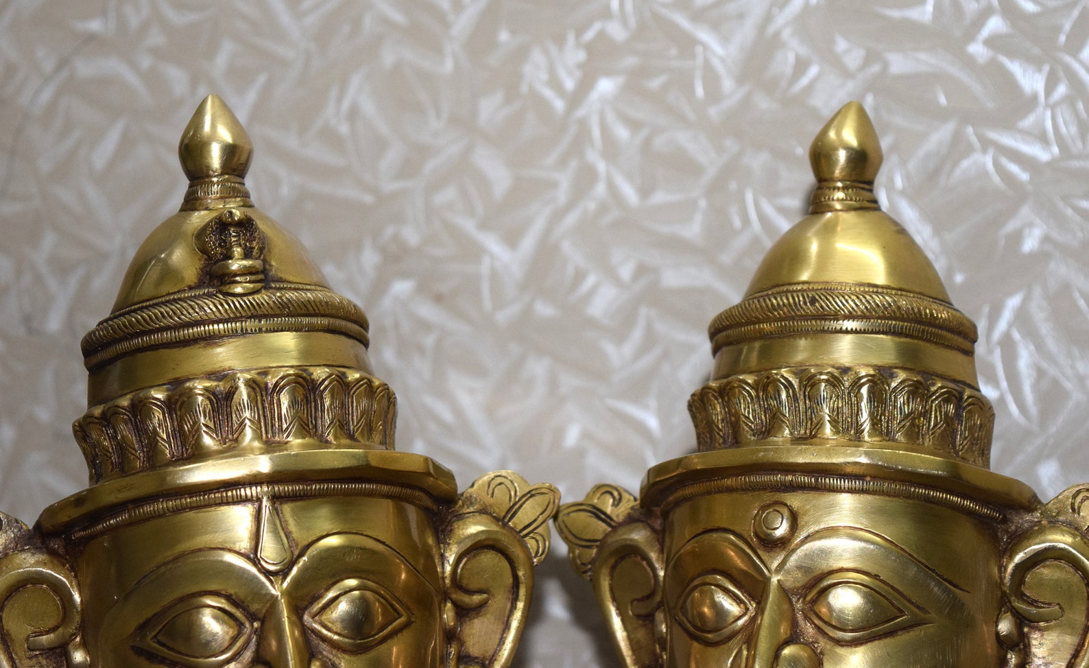 Parvati and Shiva Mask Home Design | Brass Mukhlingam Showpiece Statues ...