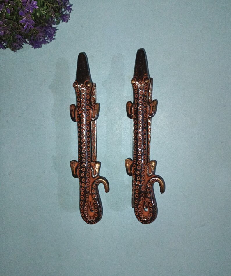Aggressive Alligator Design Gate Pull Set Brass Crocodile - Etsy
