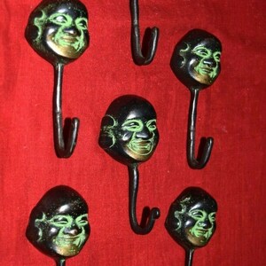 Smiley Face Hook Set of 06 Wall Hooks | Brass Laughing Buddha Face ...