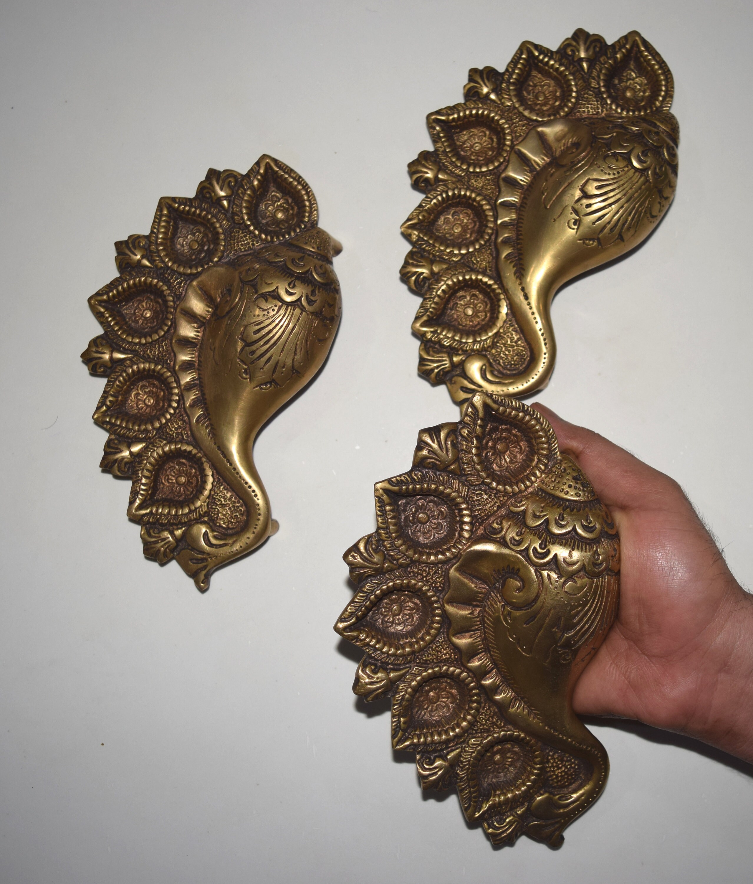 Multi Faced Ganesha Oil Wick Diya Set of 03 Pieces Pagla - Etsy UK