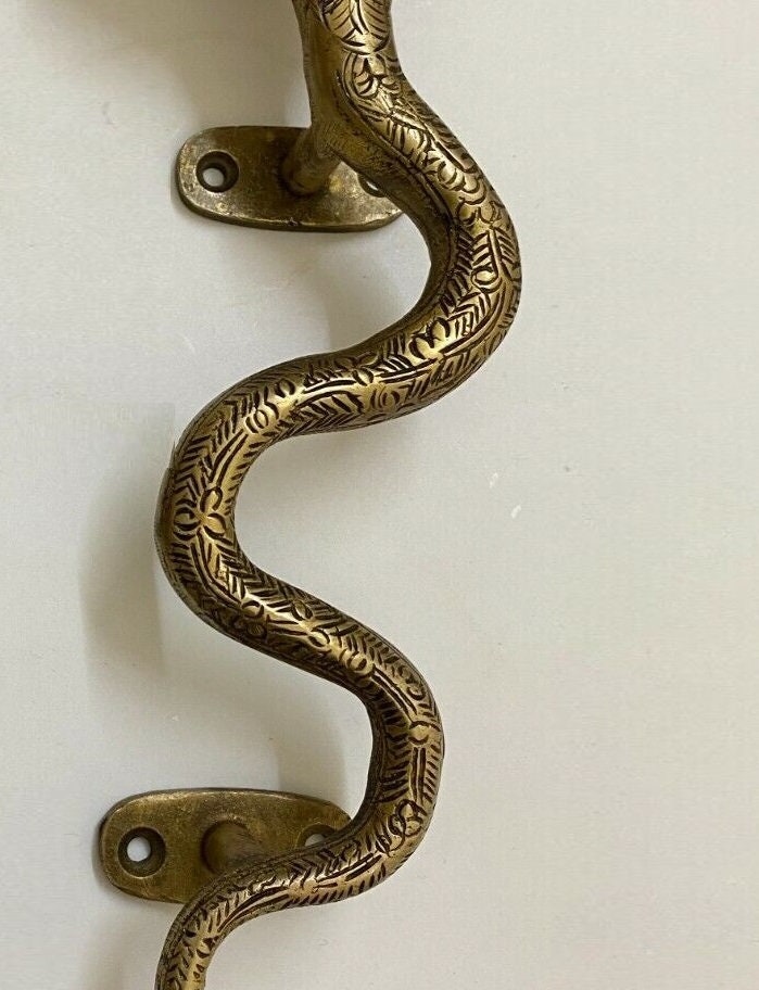 11.5 Inches Venomous Snake Door Handle Brass Antique Theme - Etsy