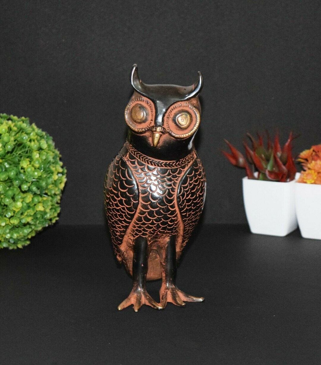 Brass Owl Bird Statue | Night Bird Shape Sculpture | Table Decor ...