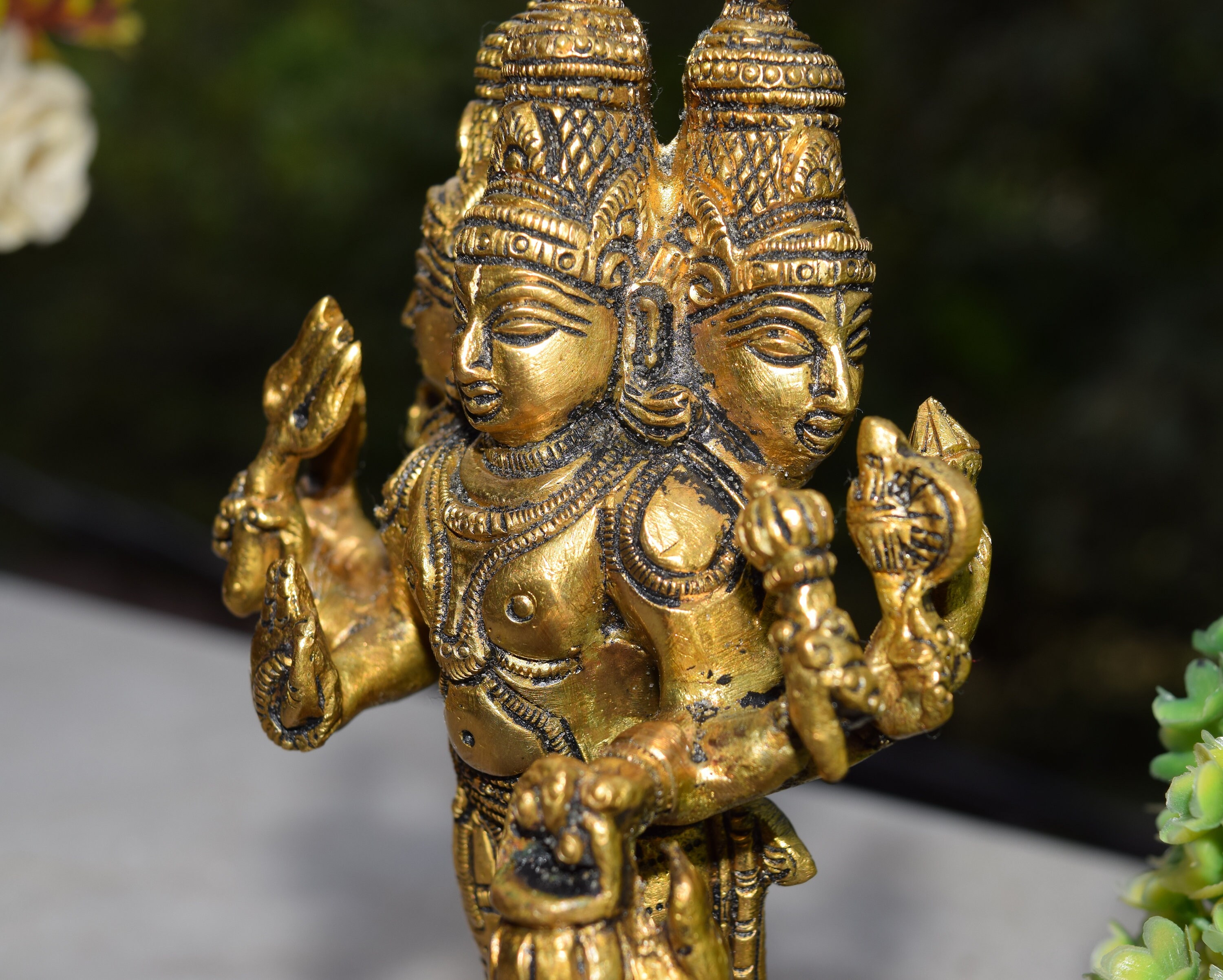 Brass Trimurti Handmade Statue | the Goddess of Hinduism Deity | Three ...