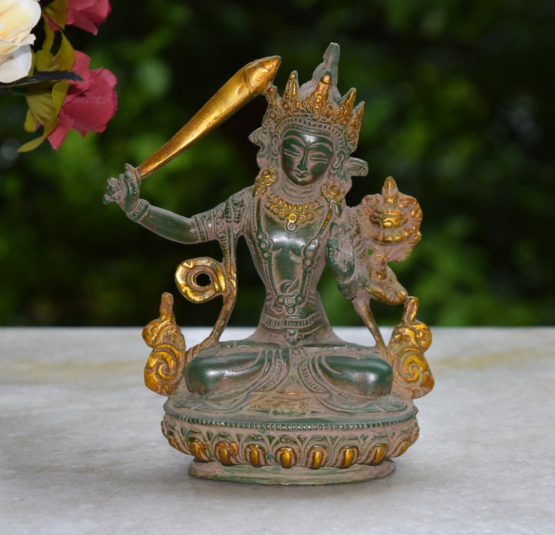 Princess Tara Devi Sculpture | Brass Manjushri Statue | Weight: 905 ...