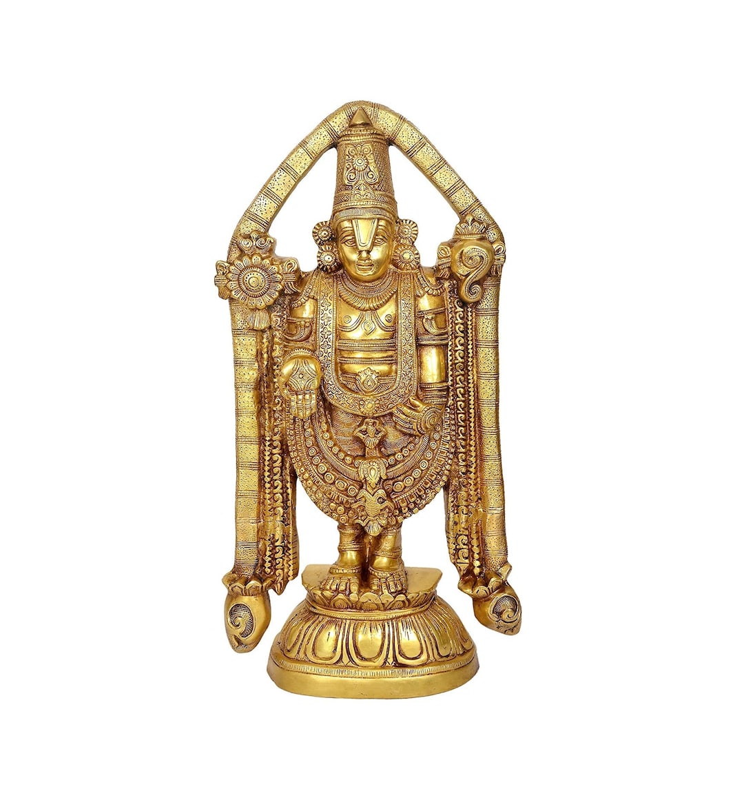 Brass Tirupati Balaji Statue Form of Vishnu Venkata Srinivasa Hinduism ...