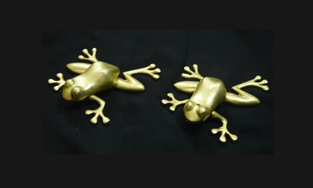 Mini Frog Shape Door Knocker | Amphibian Toad Brass Door Bell | Set of ...
