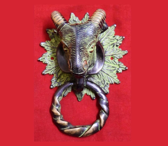 Goat Head Door Knocker Brass Sheep Door Knocker Animal | Etsy