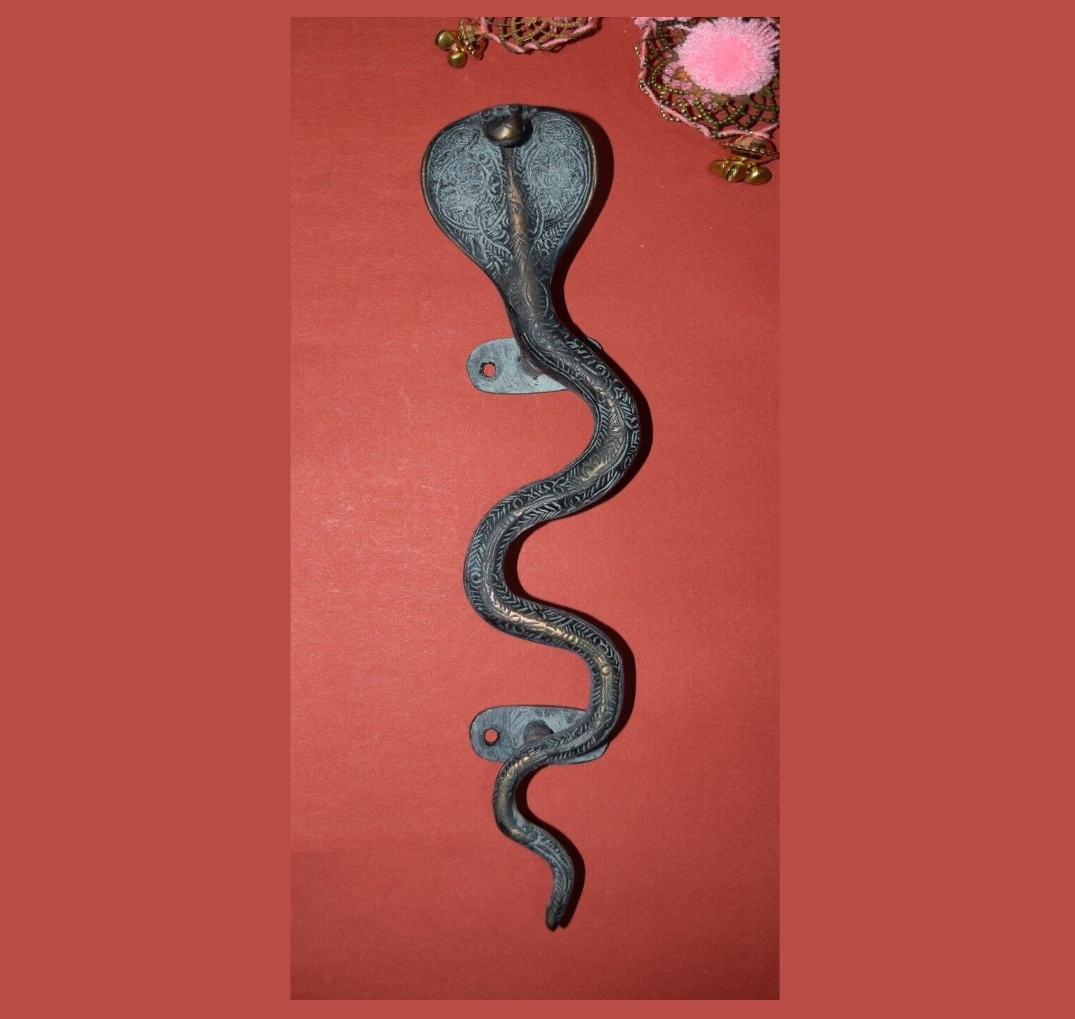Asian Cobra Snake Door Handle Brass 11.5 Inches Rattle - Etsy