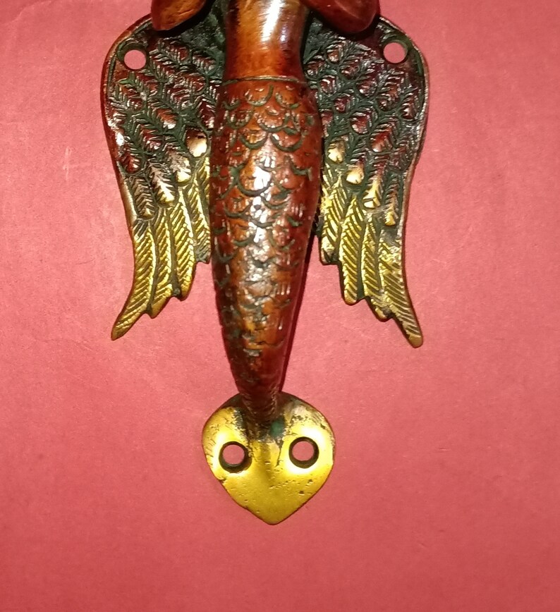 Nautical Mermaid Handle Brass Snake Lady Welcoming Door Pull - Etsy