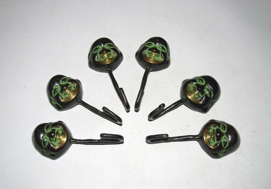 Smiley Face Hook Set of 06 Wall Hooks Brass Laughing Buddha - Etsy