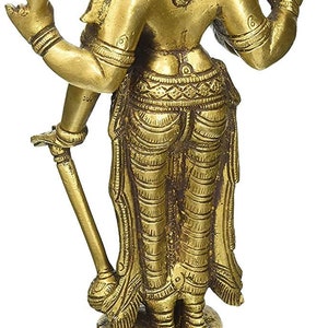 Satyanarayan Swamy Idol Brass Finish Goddess Murti Four Armed Vishnu ...