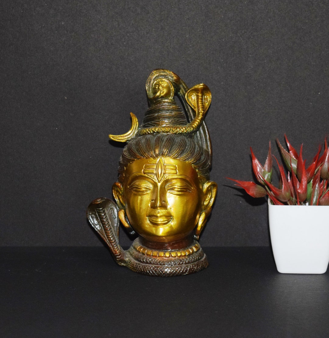 6" Inches Hinduism Shiva Head Statue | Brass Religious Statuary - Etsy