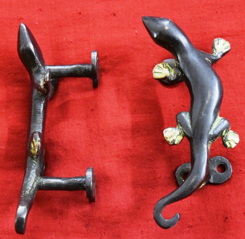 Lizard Shape Brass Handle Monitor Alligator Door Handle - Etsy