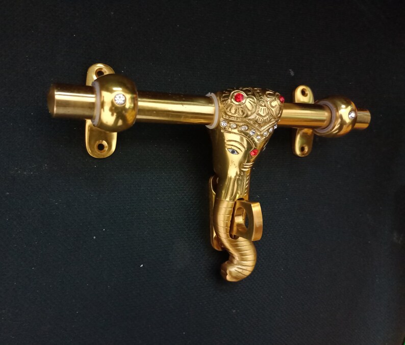 Elephant Design Door Sliding Latch Lock | Brass Animal Face Design Door ...