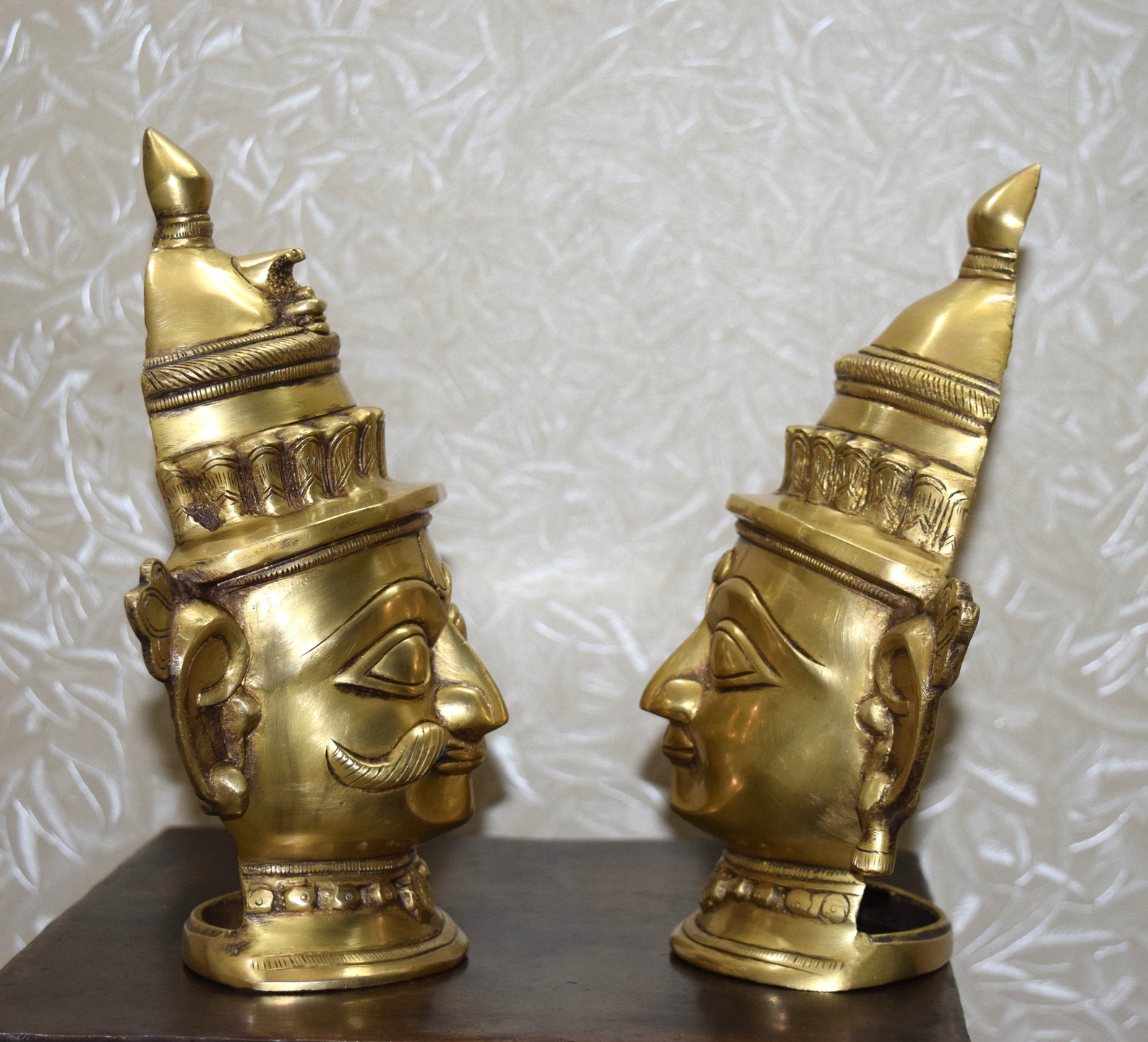 Parvati and Shiva Mask Home Design | Brass Mukhlingam Showpiece Statues ...
