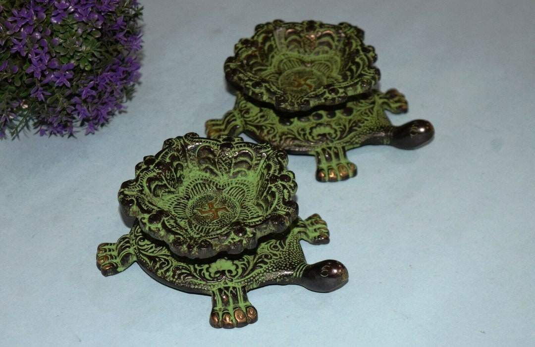 Decorative Turtle Oil Lamp | Brass Pooja Diyas Home Decor Lamp | Table ...