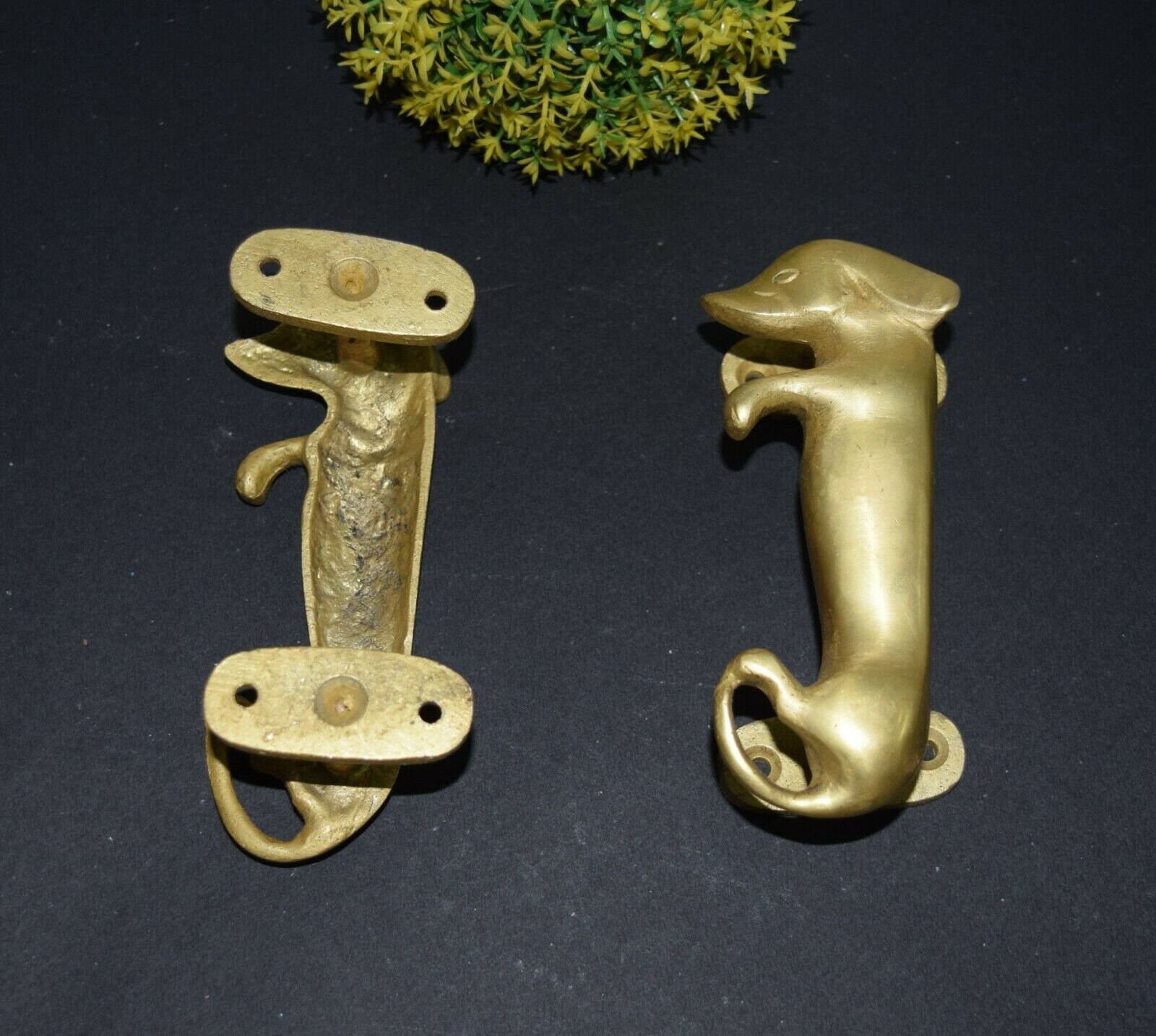 Pet Dog Door Pull Set | Brass Dachshund Door Handle | Cute Dog Room ...