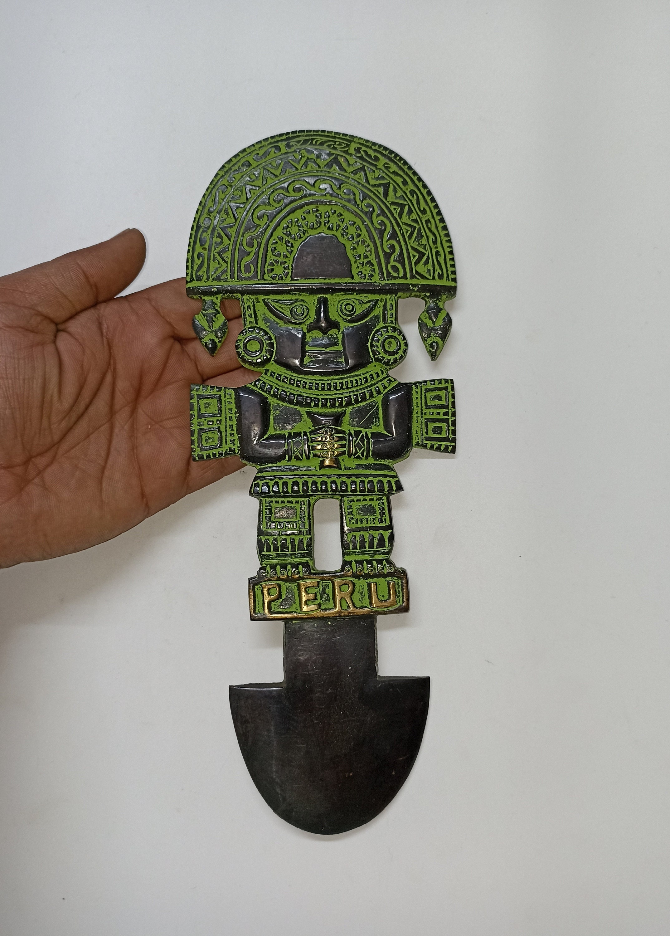 Tumi Design Wall Mount Showpiece | Brass Tumi Peru Wall Art Hanging ...