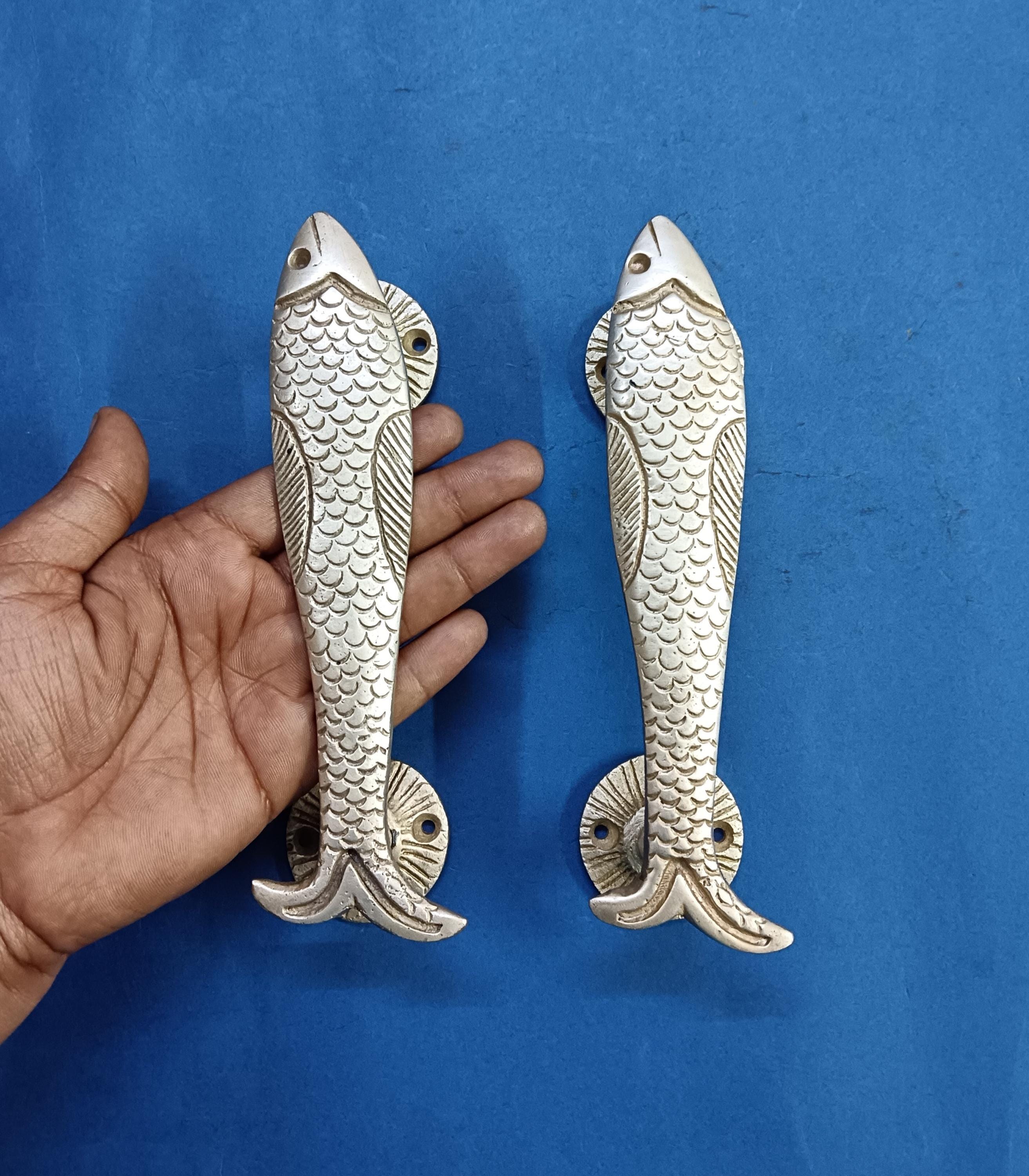 Brass Fish Door Pull Set | Wardrobe Pull | Beach Restaurant Decor - Etsy UK
