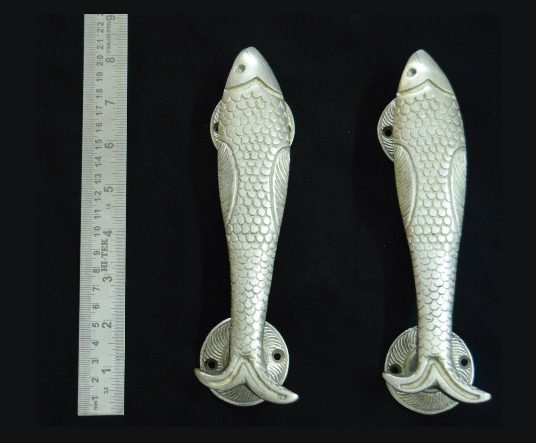 Brass Fish Door Pull Set Wardrobe Pull Beach Restaurant - Etsy UK