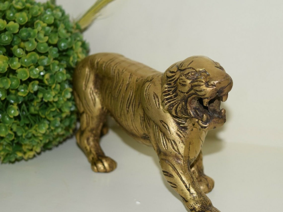 Angry Tiger Statue Wildcat Tabel Decor Siberian Tiger | Etsy
