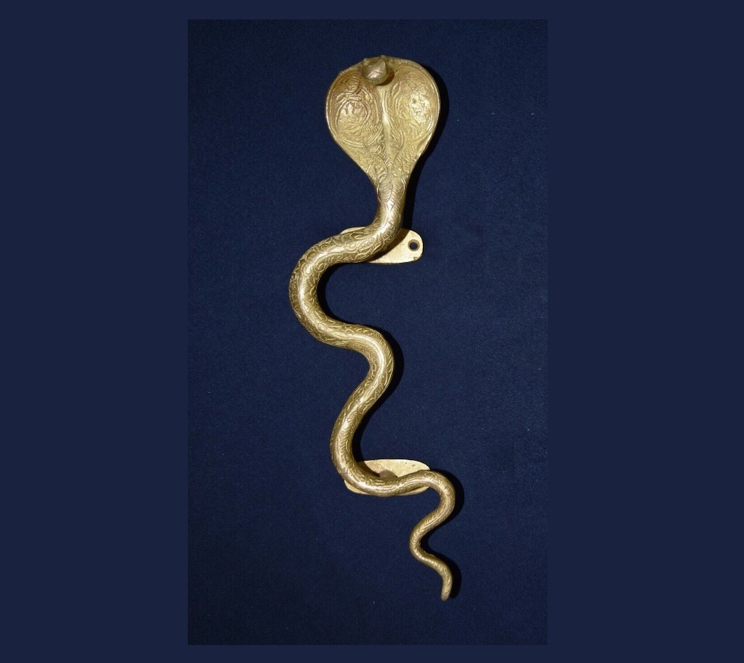 Rattle Snake Door Handle Brass Snake Golden Color Door Pull Reptile ...
