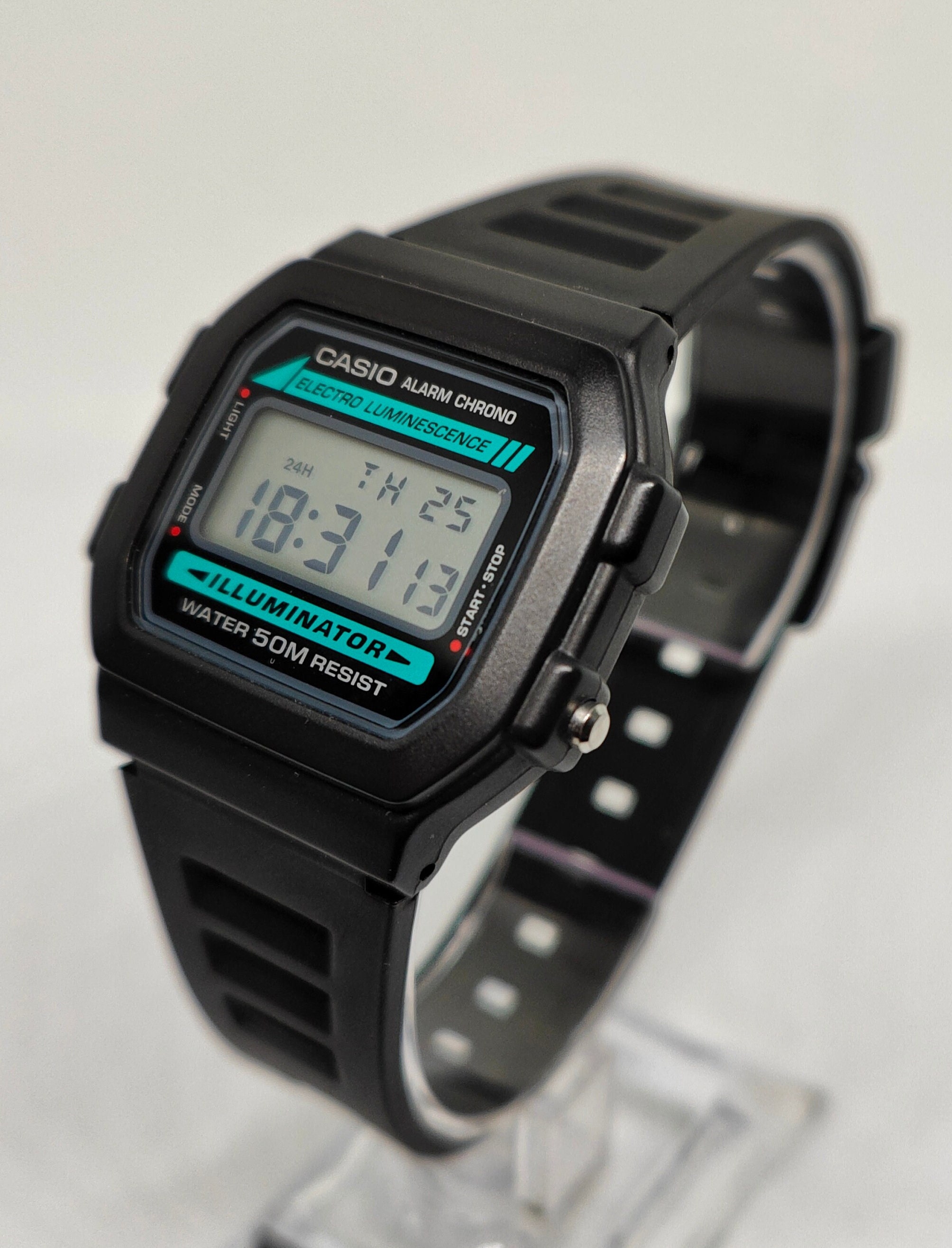 Casio 36mm Digital Wrist Watch Black W-59-1VQES, 50M Water ...