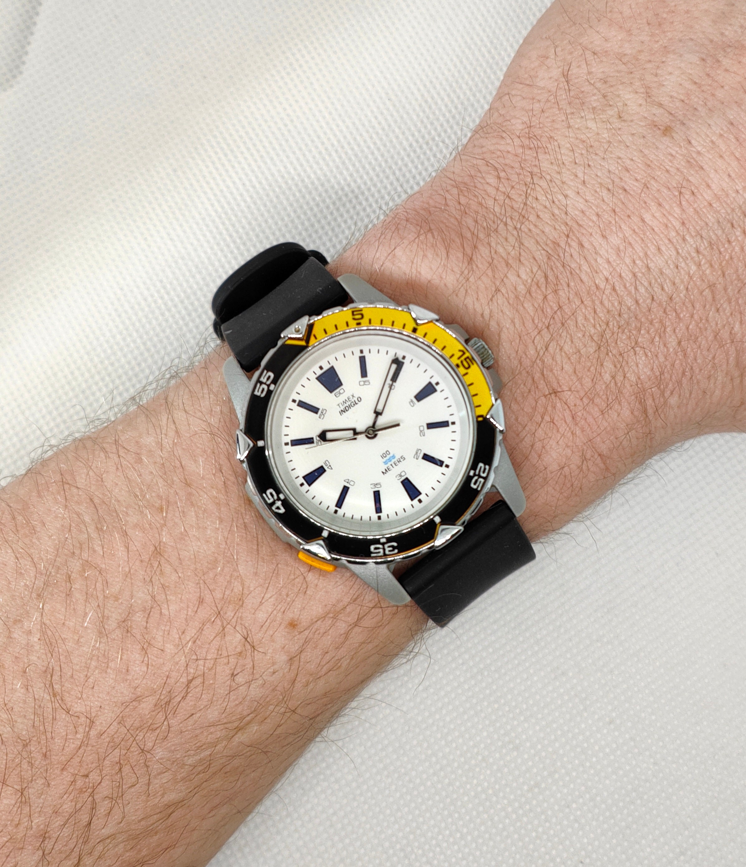 1990s Vintage Timex Diver Style Watch, Rotating Bezel, New Batt ...