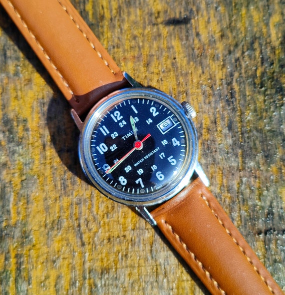 1975 Timex Sprite 30mm Military Style Watch In Stunni… - Gem