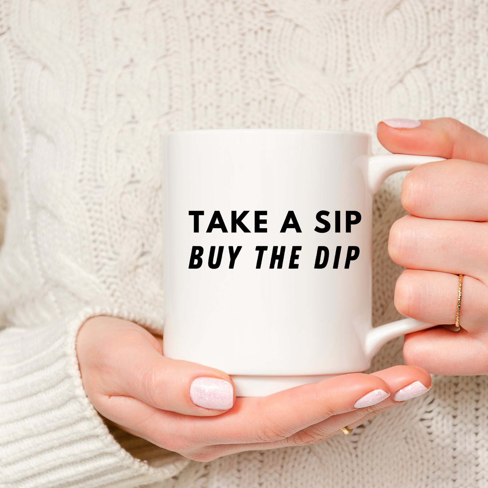 Take a Sip Buy The Dip White Ceramic Mug WallStreetBets | Etsy