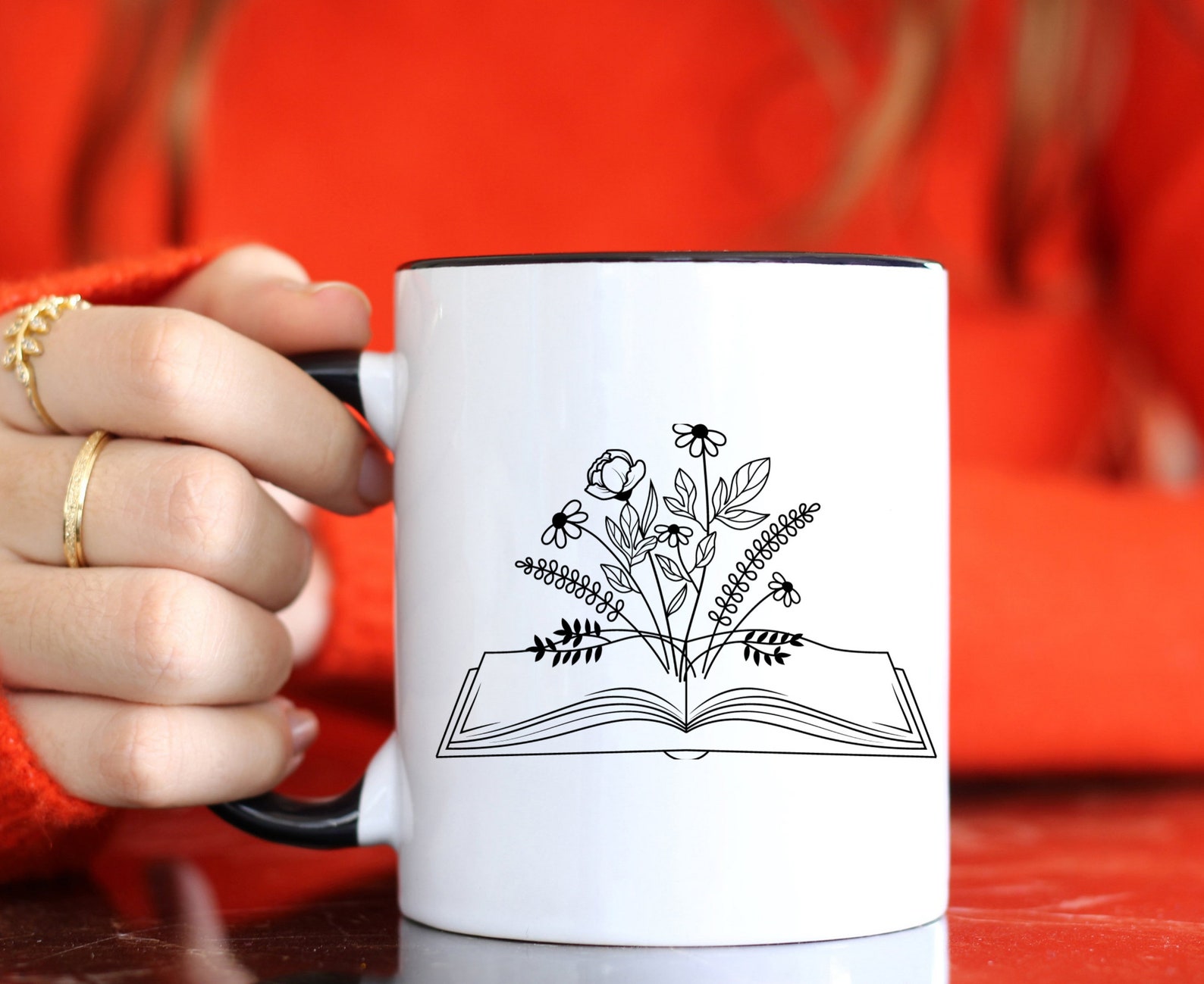 Open Book Accent Handle Mug Book Mug Bookish Mug Book Lover - Etsy