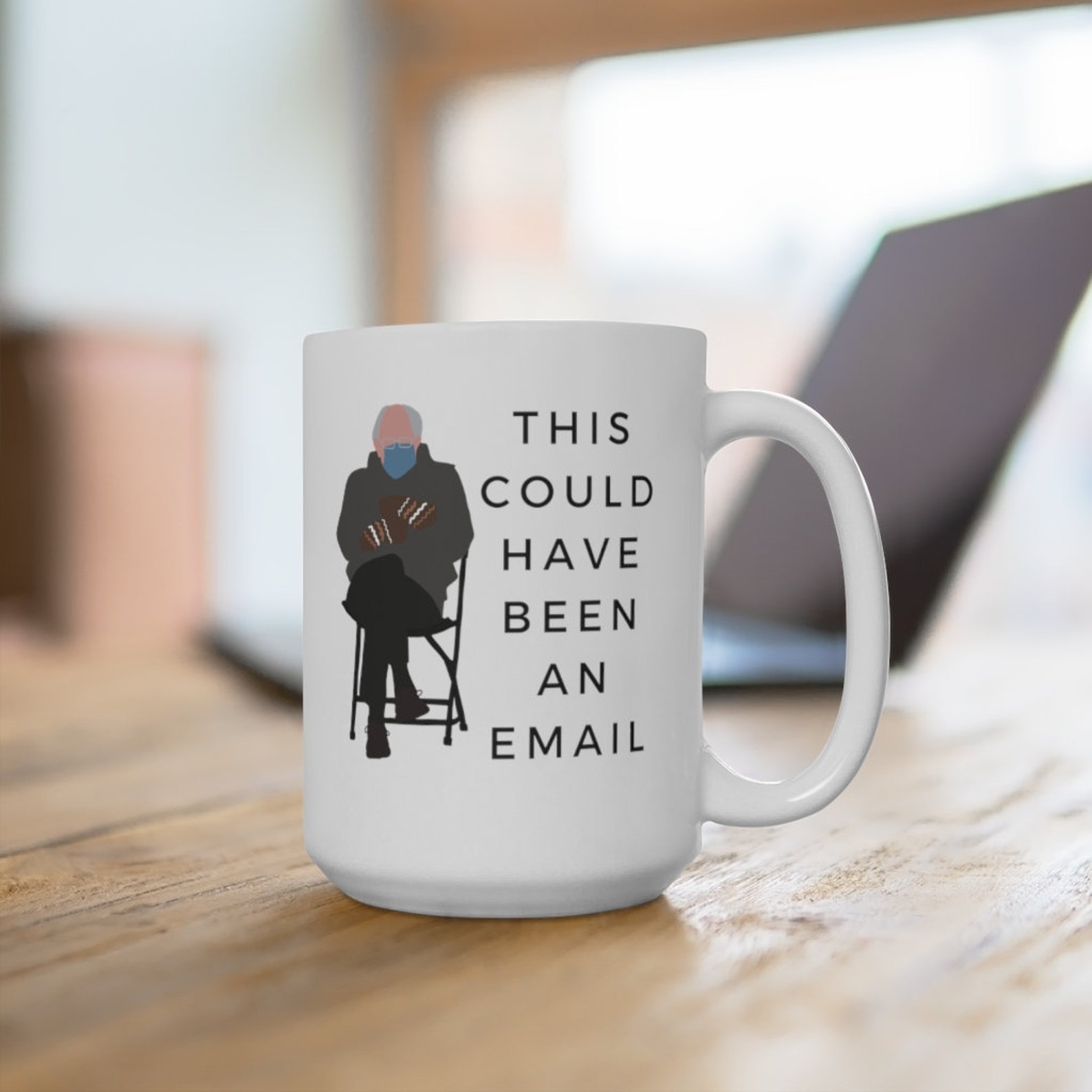 This Could Have Been an Email White Ceramic Mug, Bernie Mittens, Biden ...