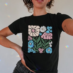 Subtle Trans Pride Y2k 90's Baby Tee Matisse Wildflower Shirt Trendy ...