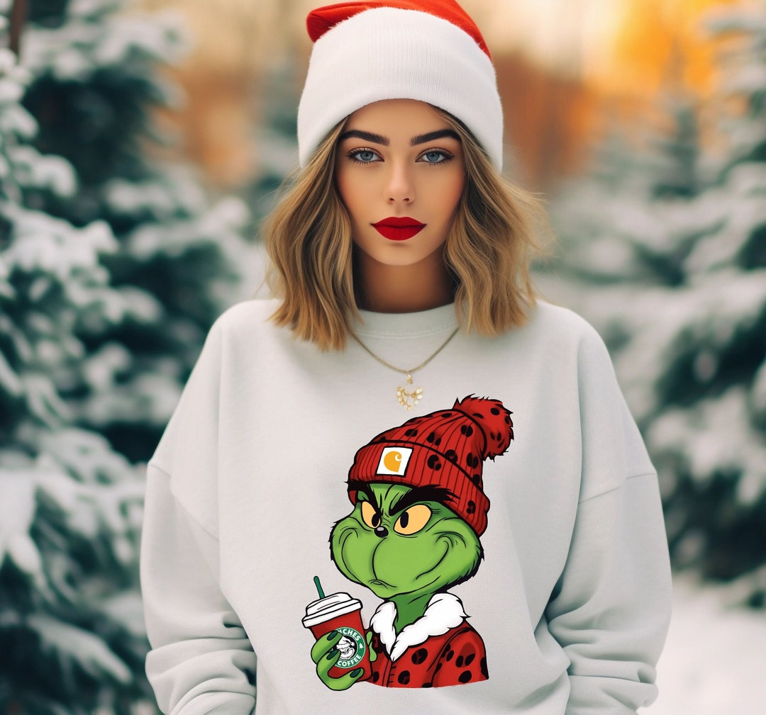 Boujee Grinch Bougie Grinch-fun Christmas Shirts Crewneck - Etsy