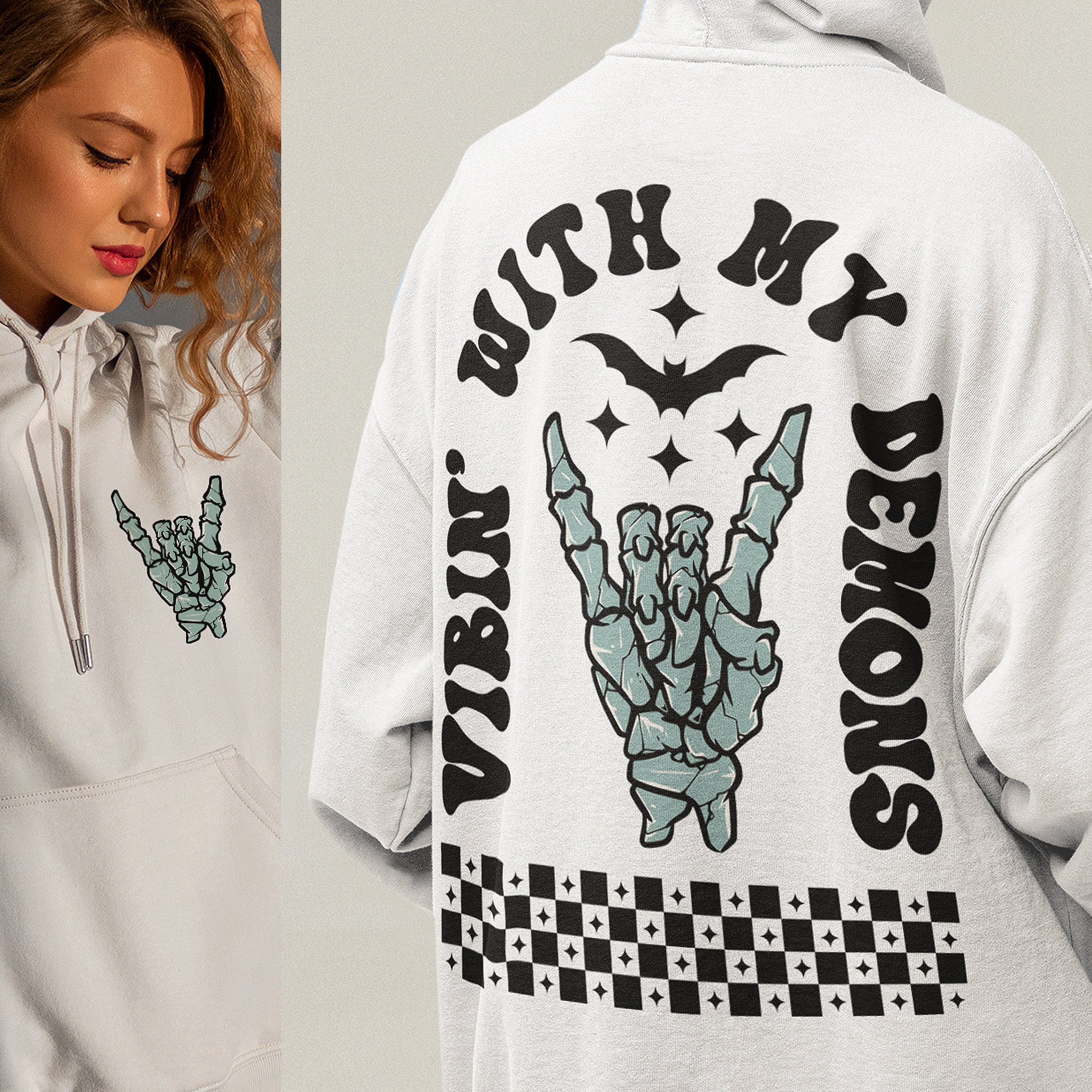 Vibin With My Demons SVG PNG Retro Halloween Svg, Halloween Svg, Funny ...