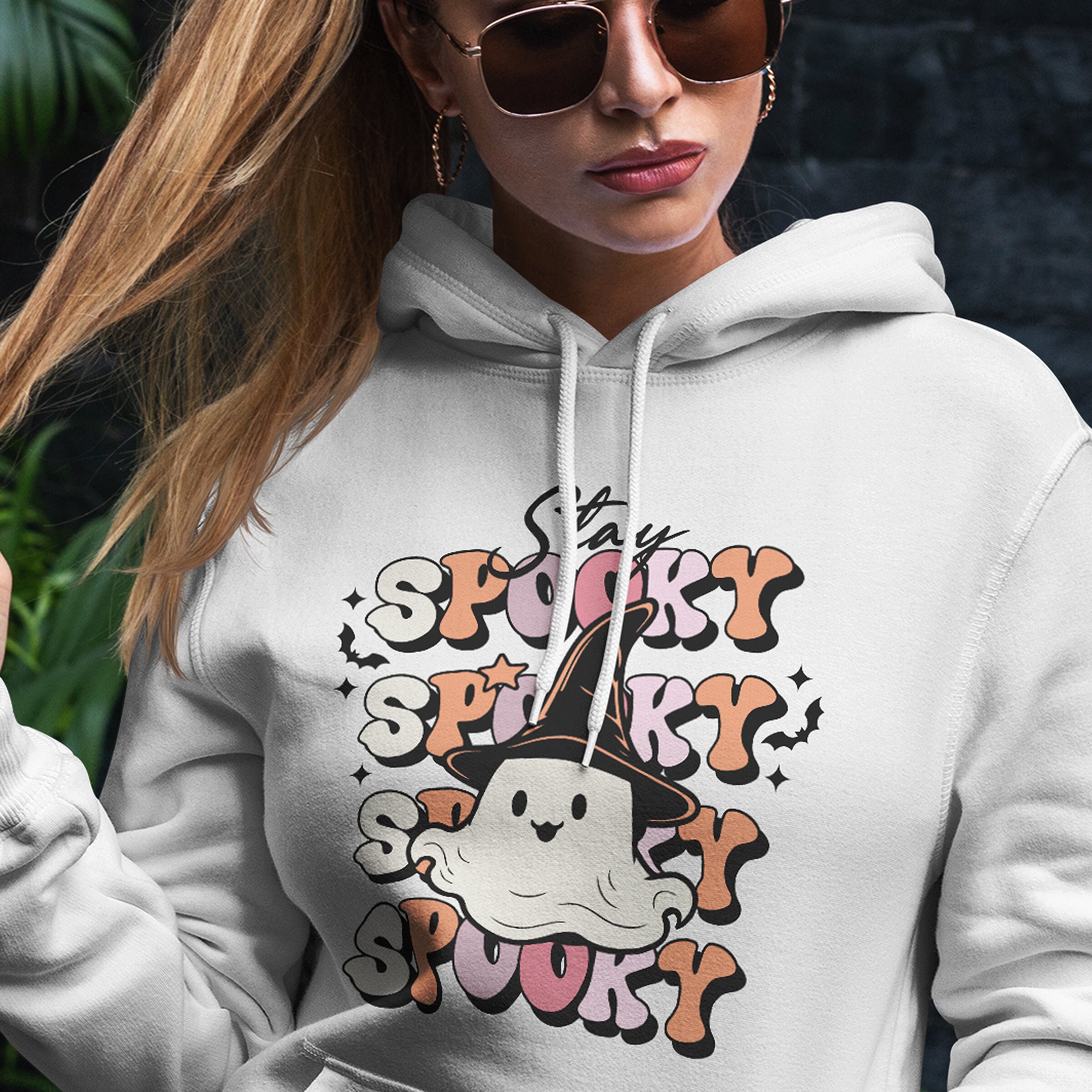 Halloween Stay Spooky SVG PNG Ghost Svg, Halloween Season Svg, Retro ...