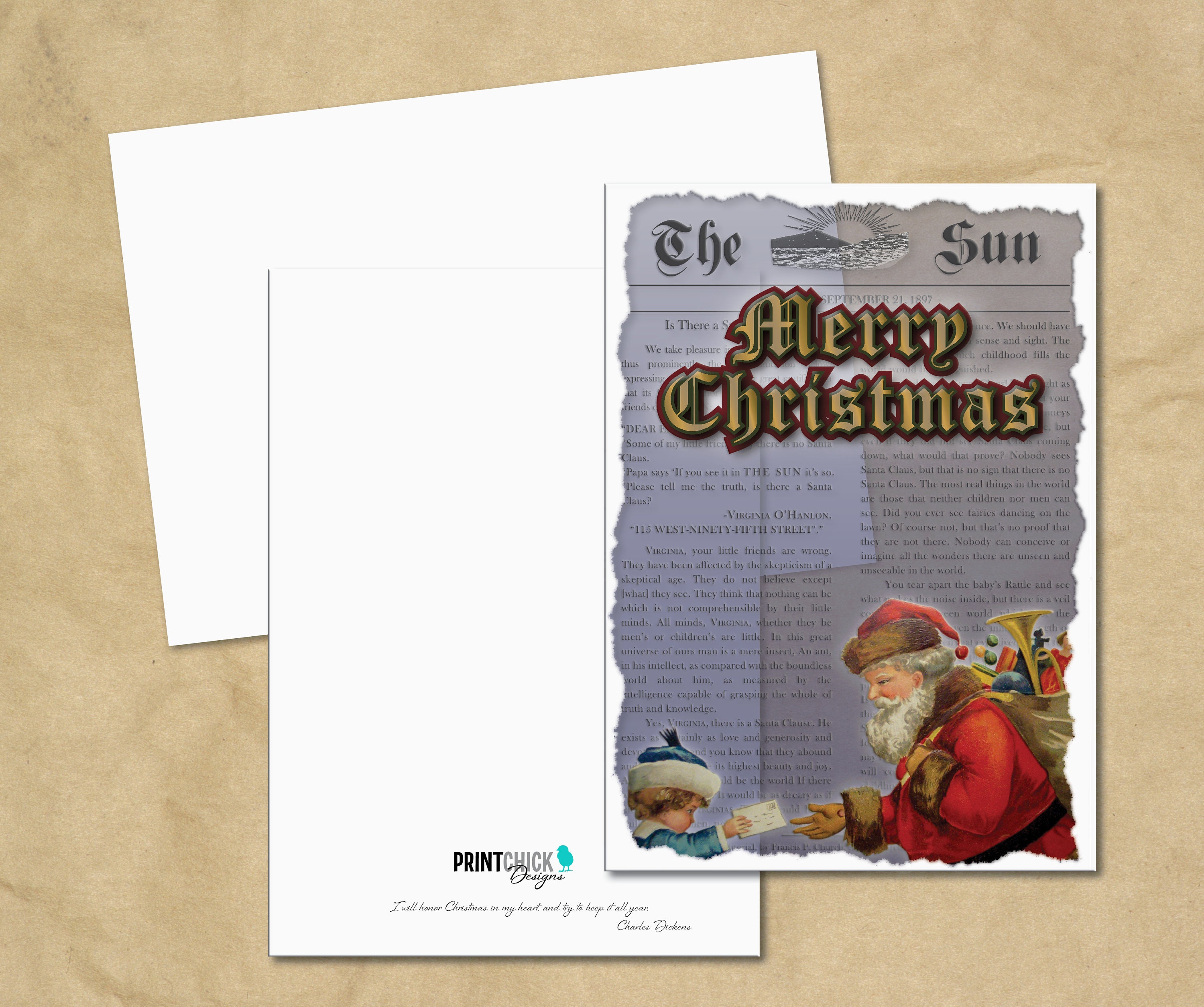 Vintage Inspired Santa Claus Holiday Cards - 12 Pack - Etsy