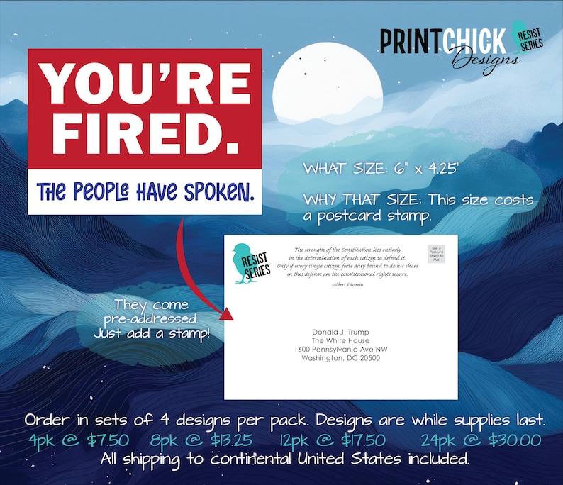 Political Postcard Campaign Pack 2025: Pre-addressed to Donald Trump - Etsy