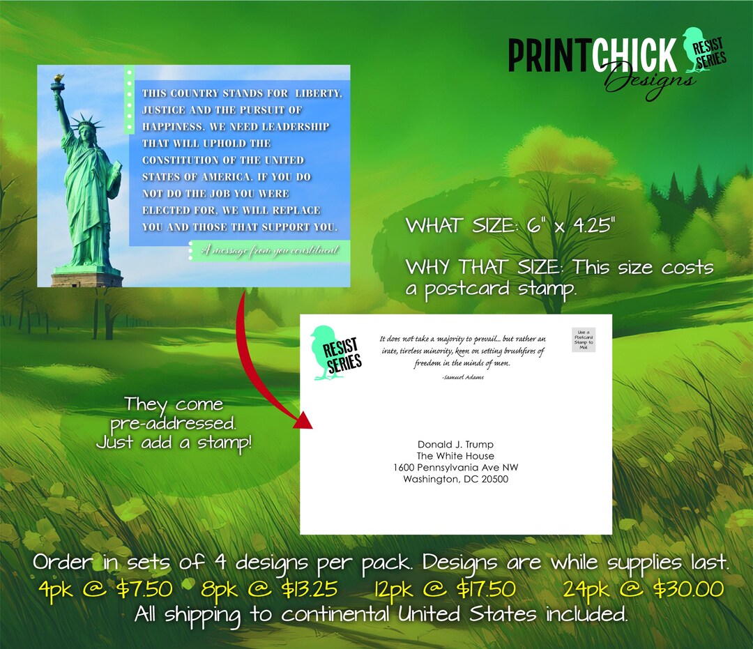 Political Protest Postcards: America Deserves Better - Pre-addressed - Etsy