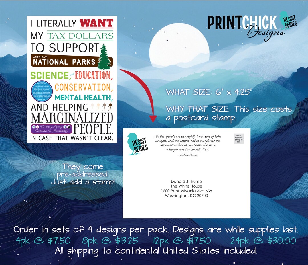 Political Postcard Campaign Pack 2025: Pre-addressed to Donald Trump - Etsy
